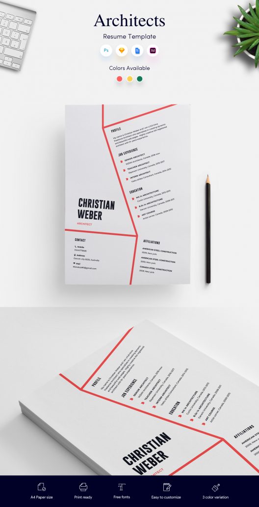 Architects CV/Resume Template | PSDboom | Free CV/Resume Templates